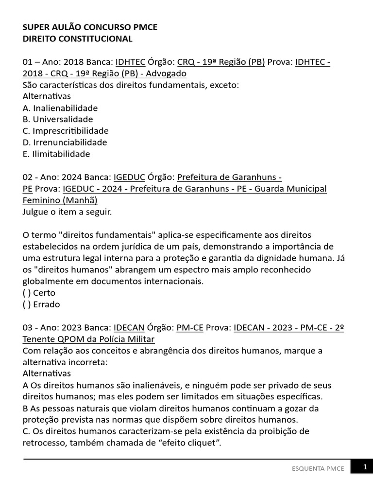 SUPER AULÃO CONCURSO PMCE | PDF