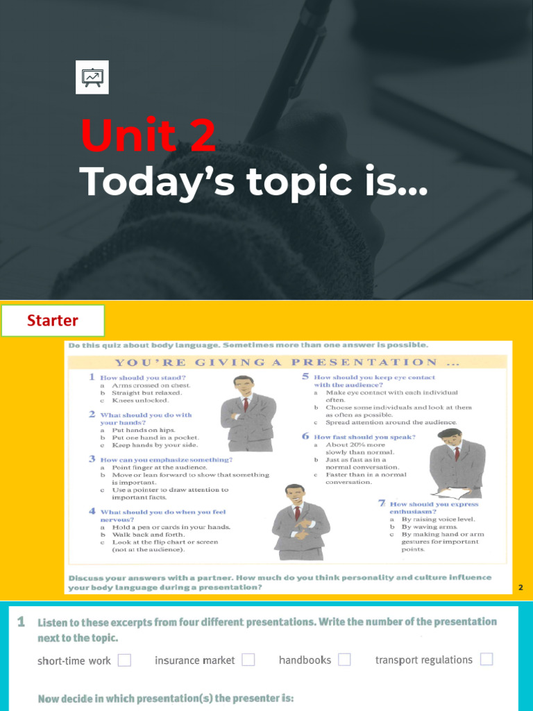B2 Lesson 2 Presentation. Body Language | PDF