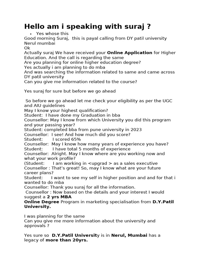 Hello Am I Speaking With Suraj ?: Online Application | PDF