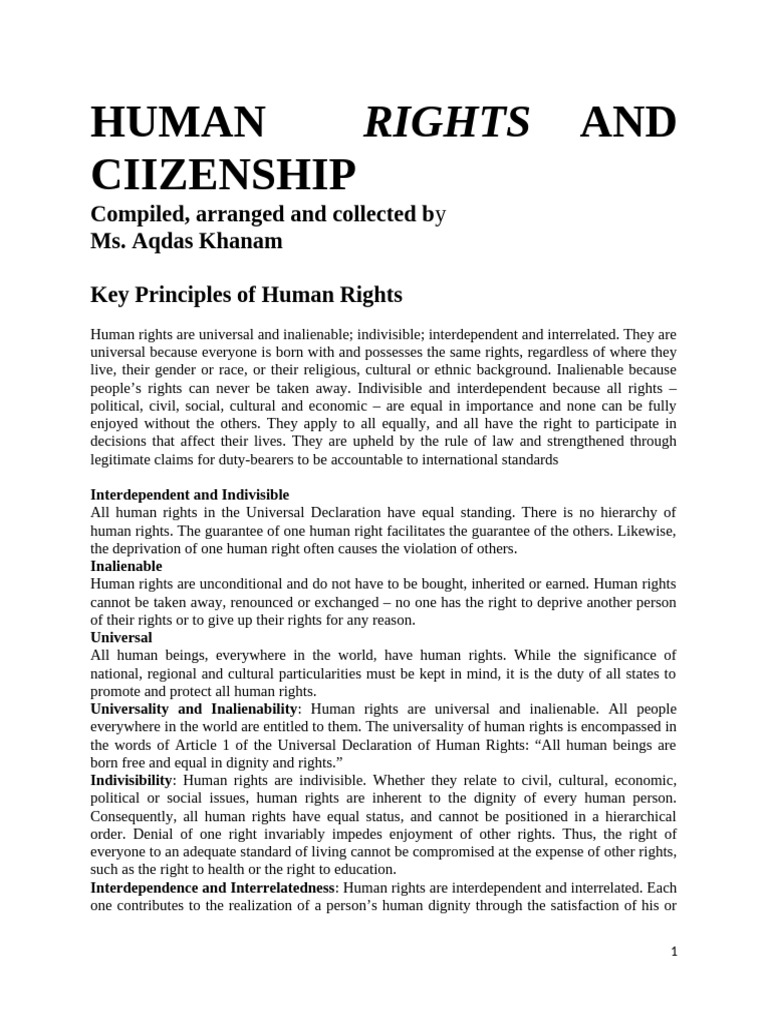 Key Principles of Human Rights Explained | PDF | Human Rights | Politics