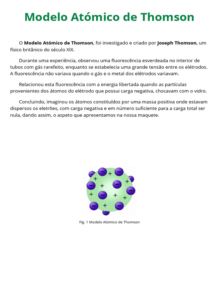 Modelo Atómico de Thomson | PDF