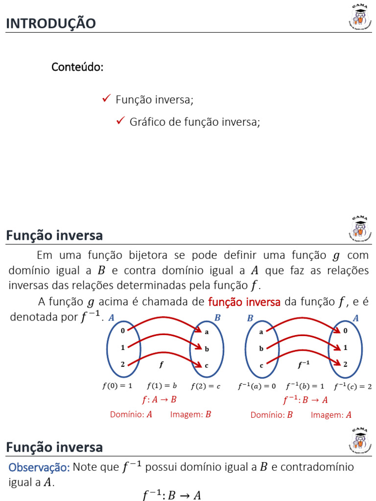 Função Inversa e Gráfico de Função Inversa | PDF