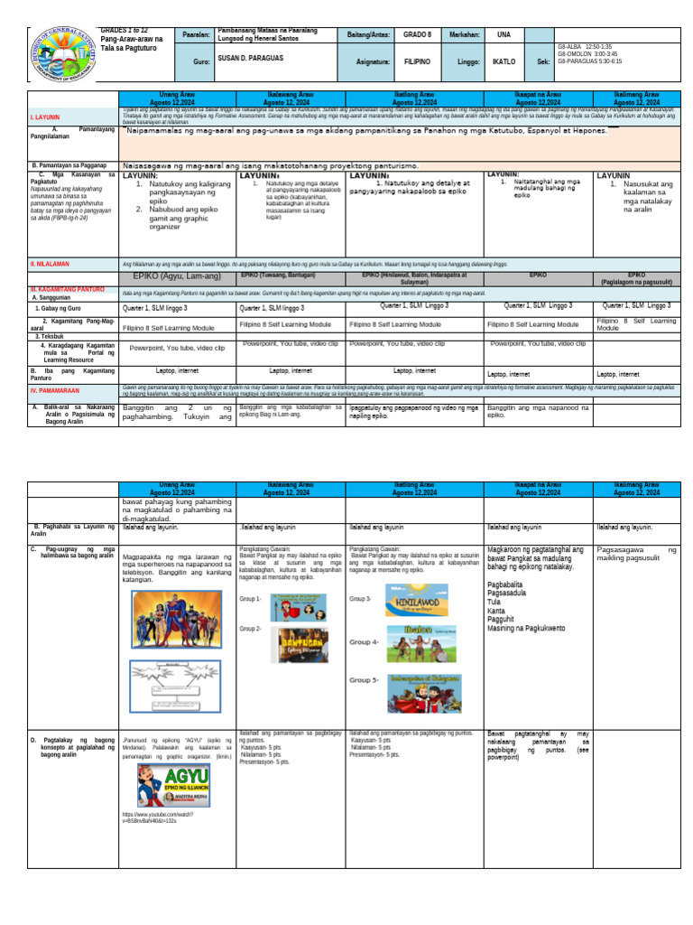 DLL 3Rd Week Sept.11 Sept. 15 2023 | PDF