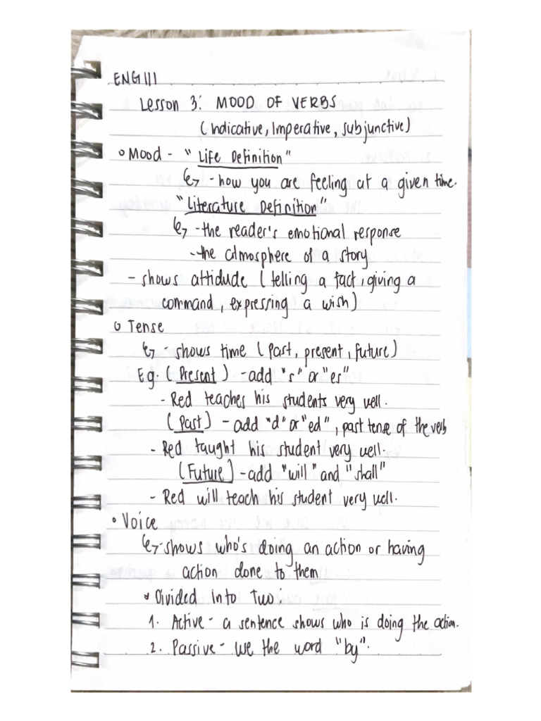 Lesson 3 Mood of Verbs | PDF