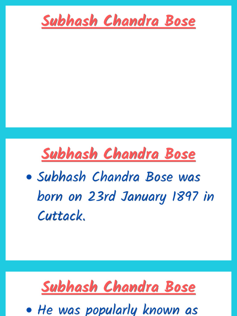 Subhash Chandra Bose | PDF