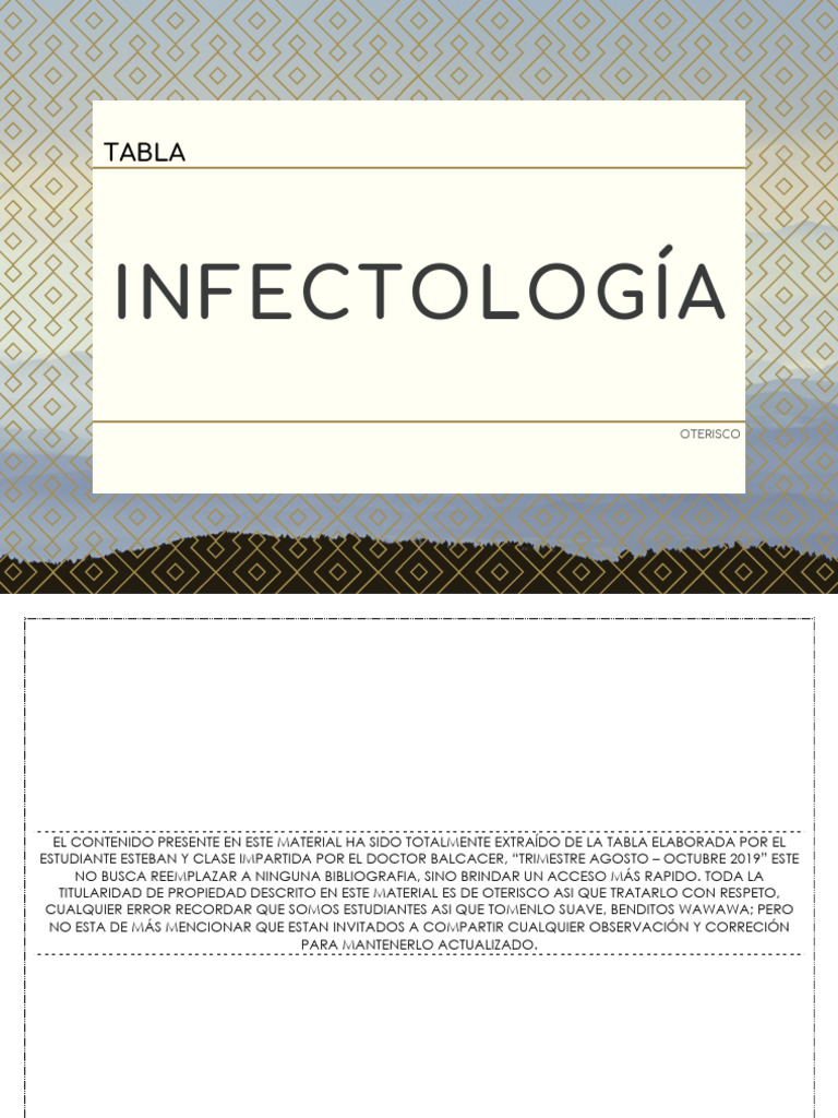 Tabla Infectologia | PDF