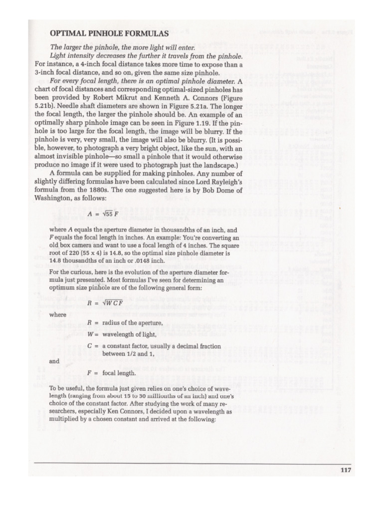 Pinhole Lens Chart | PDF