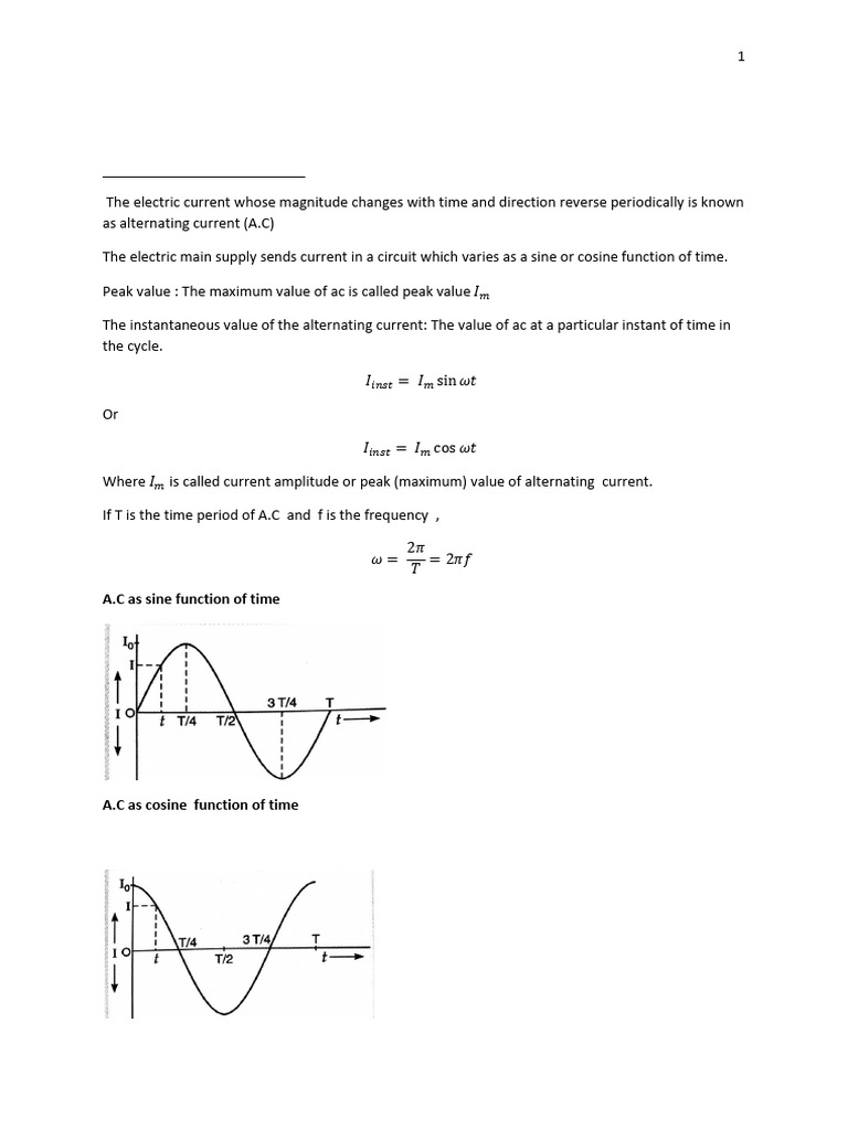 Alternating Current 2024-25 | PDF