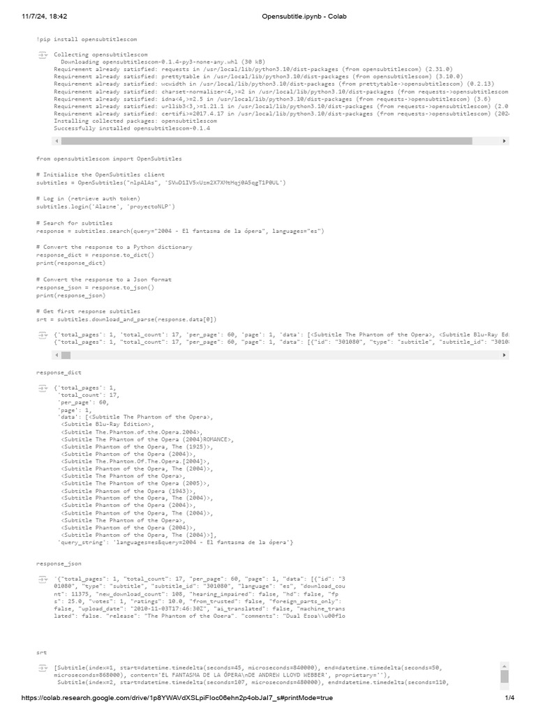 Opensubtitle - Ipynb - Colab | PDF Opensubtitle - Ipynb - Colab | PDF