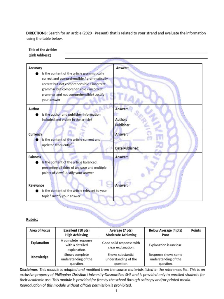 MIL-1STQ-WORKSHEET-WEEK-4 | PDF