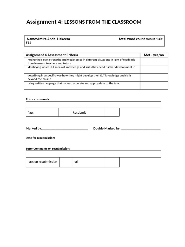 Celta - Assignment 4-2 | PDF