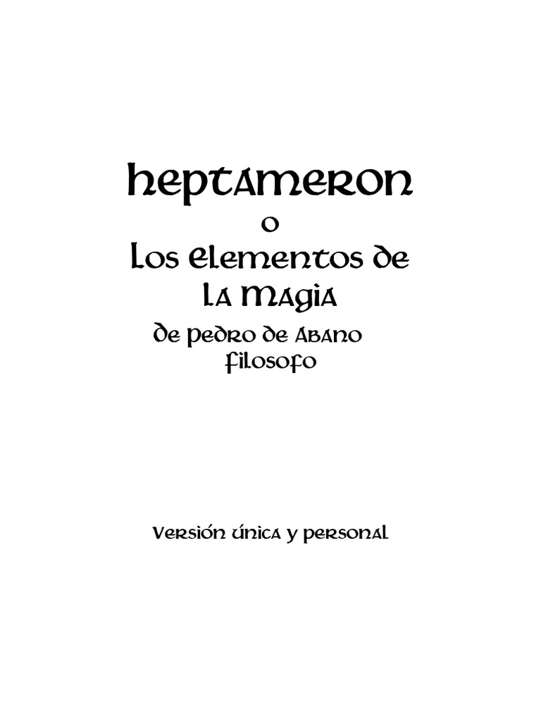 Heptameron | PDF