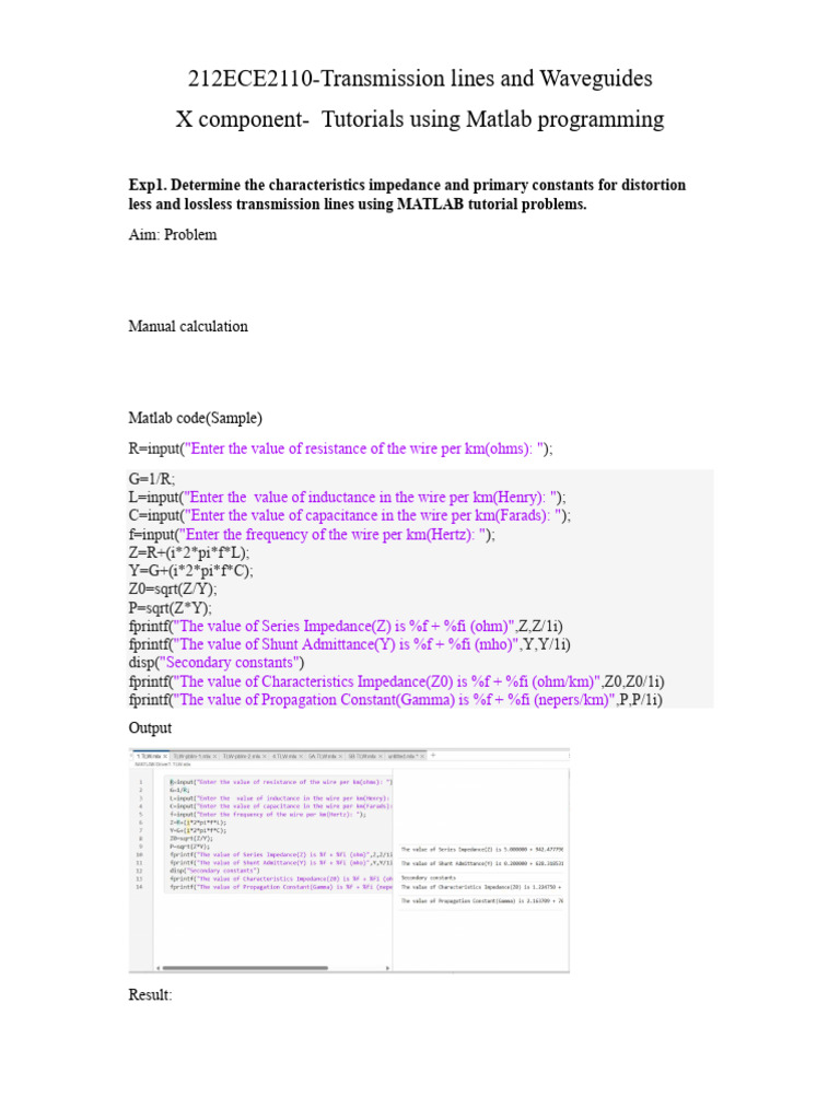 TLW X Component Lab Experiments | PDF