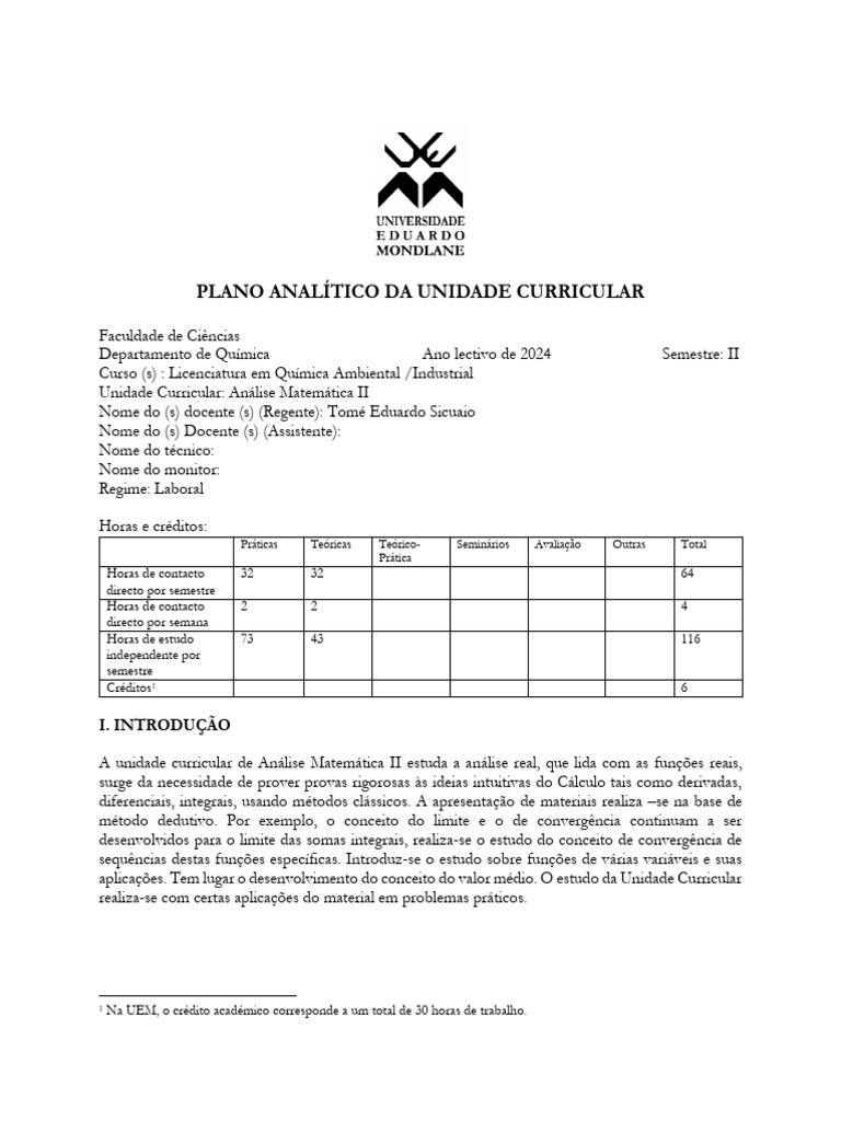 Plano Analitico Amii | PDF