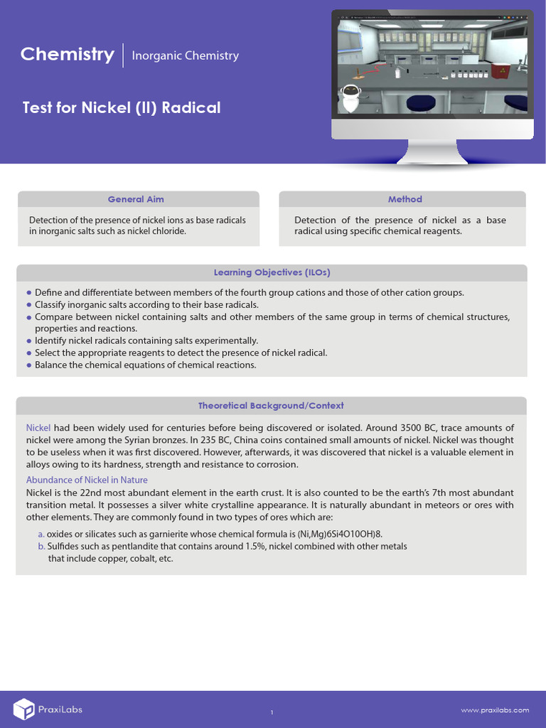 Test For Nickelous Radical Simulation | PDF