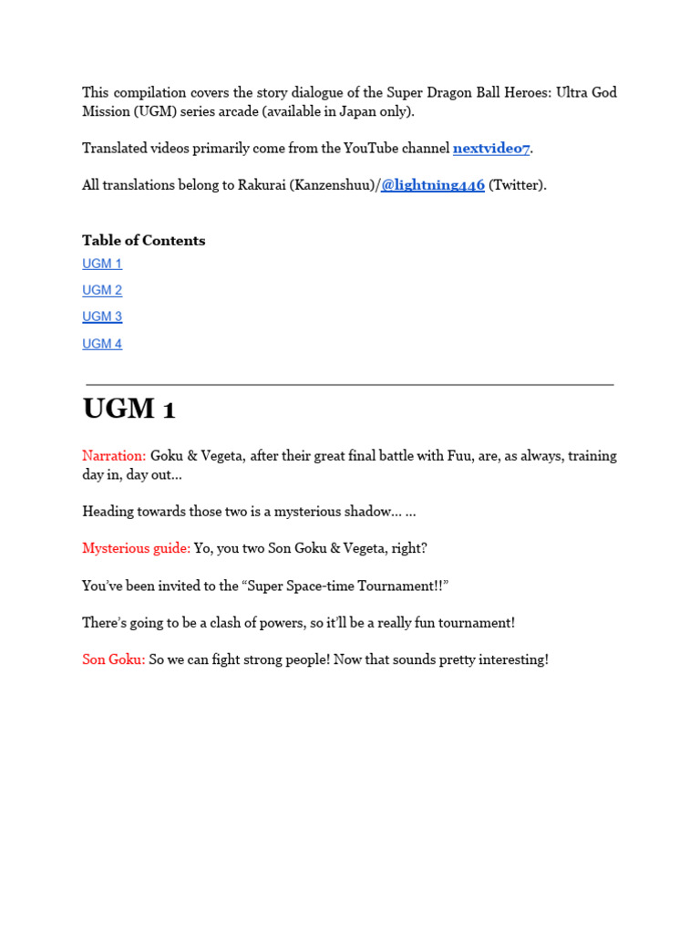 Super Dragon Ball Heroes: UGM Overview | PDF | Dragon Ball