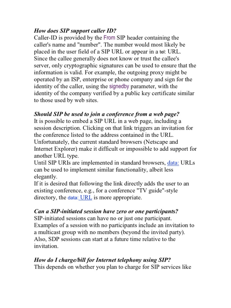 How SIP Supports Caller ID | PDF | Session Initiation Protocol | Proxy Server