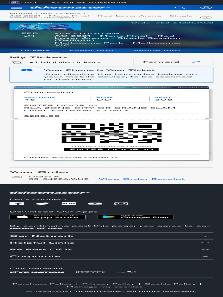 Ticketmaster - My Account | PDF