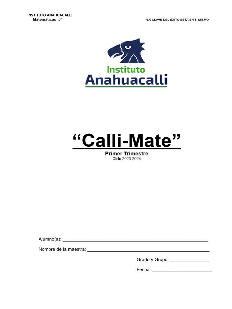 Calli-Mate 3ro Sec-1er Trim 24-25 | PDF