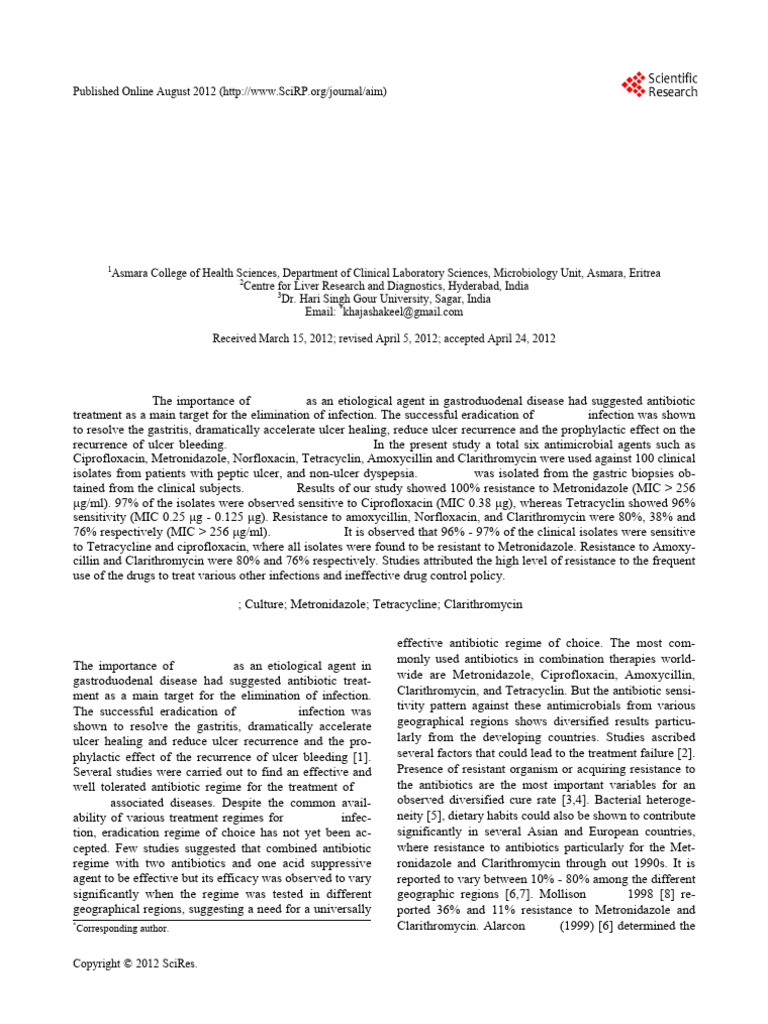 Determination of Antibiotic Sensitivity Pattern | PDF