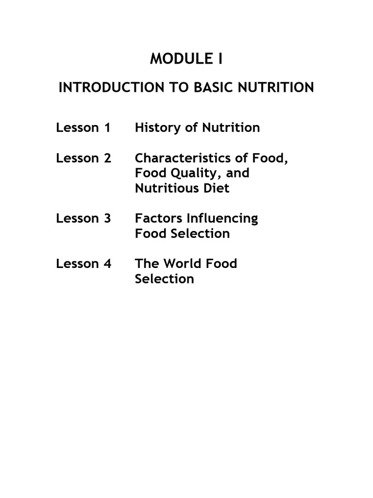 Nutrition Basics for Students | PDF | Nutrients | Carbohydrates