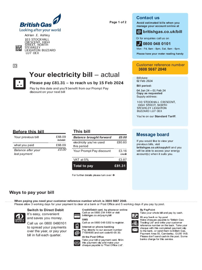 UK Utility Bill | PDF