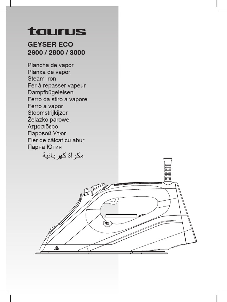 Manual Plancha Taurus Geyser Eco 3000 | PDF