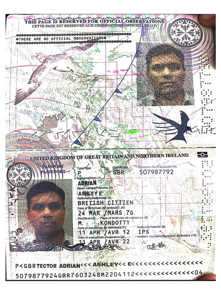 Uk Passport Document Tony Copy. (1) | PDF