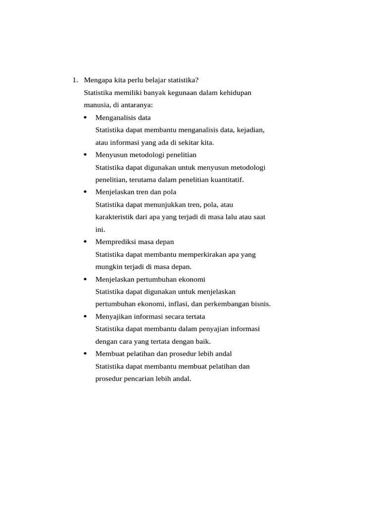 Tugas Statistika Dan Probabilitas 1 | PDF Tugas Statistika Dan Probabilitas 1 | PDF