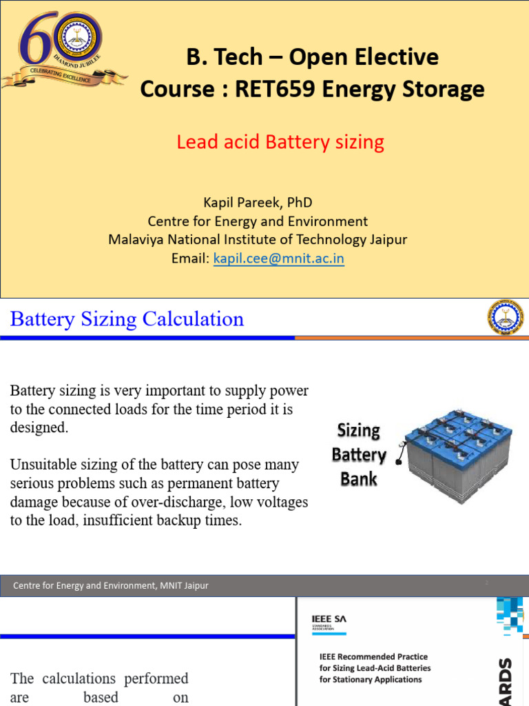 LA Battery Sizing | PDF | Electricity | Technology & Engineering