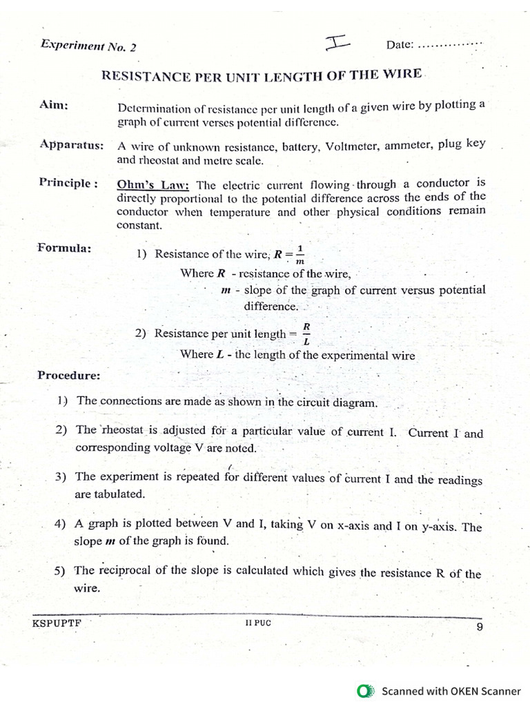 Physics 2nd PU Practicals | PDF