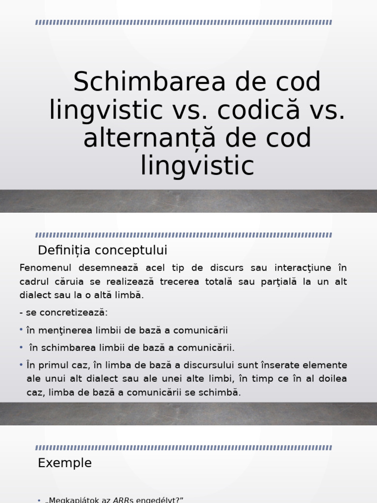 Schimbare de Cod Lingvistic | PDF