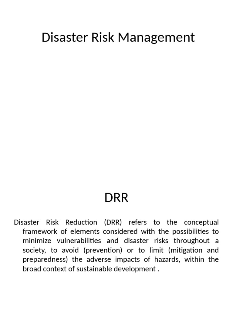 Lecture 4 Disaster Risk Management | PDF