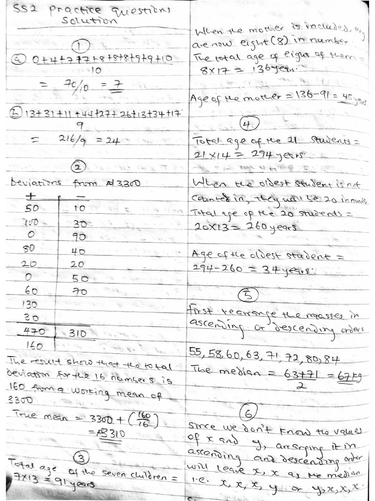 Stat 1 Practice Questions Solution | PDF