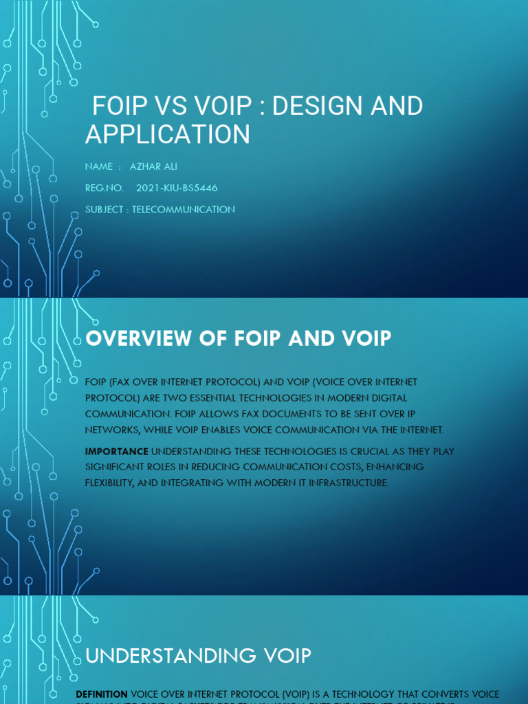 FoIP Vs VoIP-Azhar Ali | PDF | Voice Over Ip | Computer Network FoIP Vs VoIP-Azhar Ali | PDF | Voice Over Ip | Computer Network