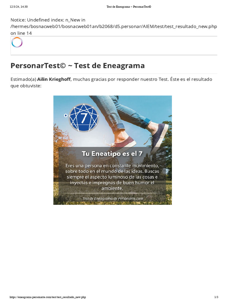 Test de Eneagrama PersonarTest© | PDF