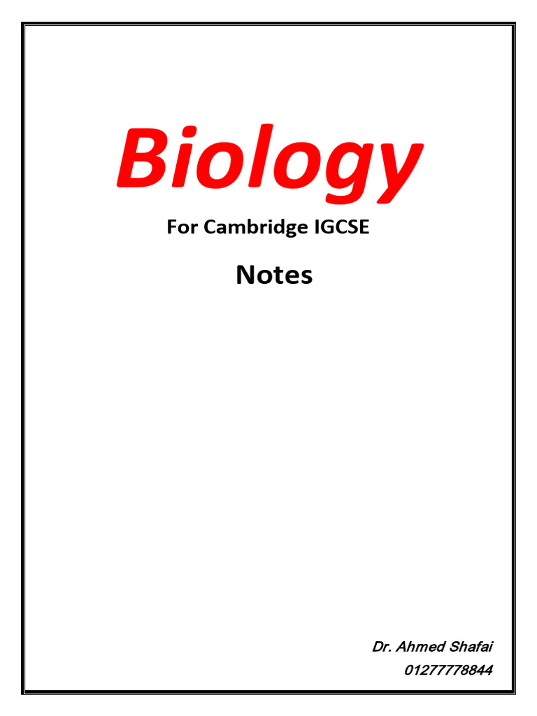 Biology OL Notes Ahmed Shafai 2024 | PDF