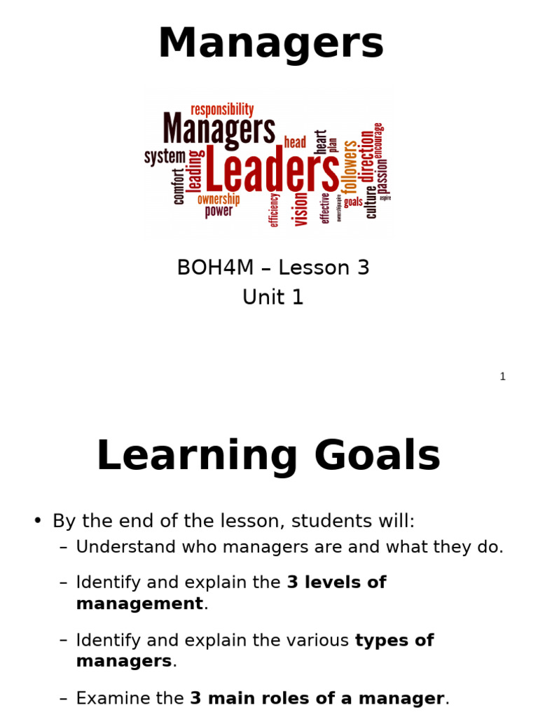 U1 L2 A1 2 BOH Levels of Management | PDF
