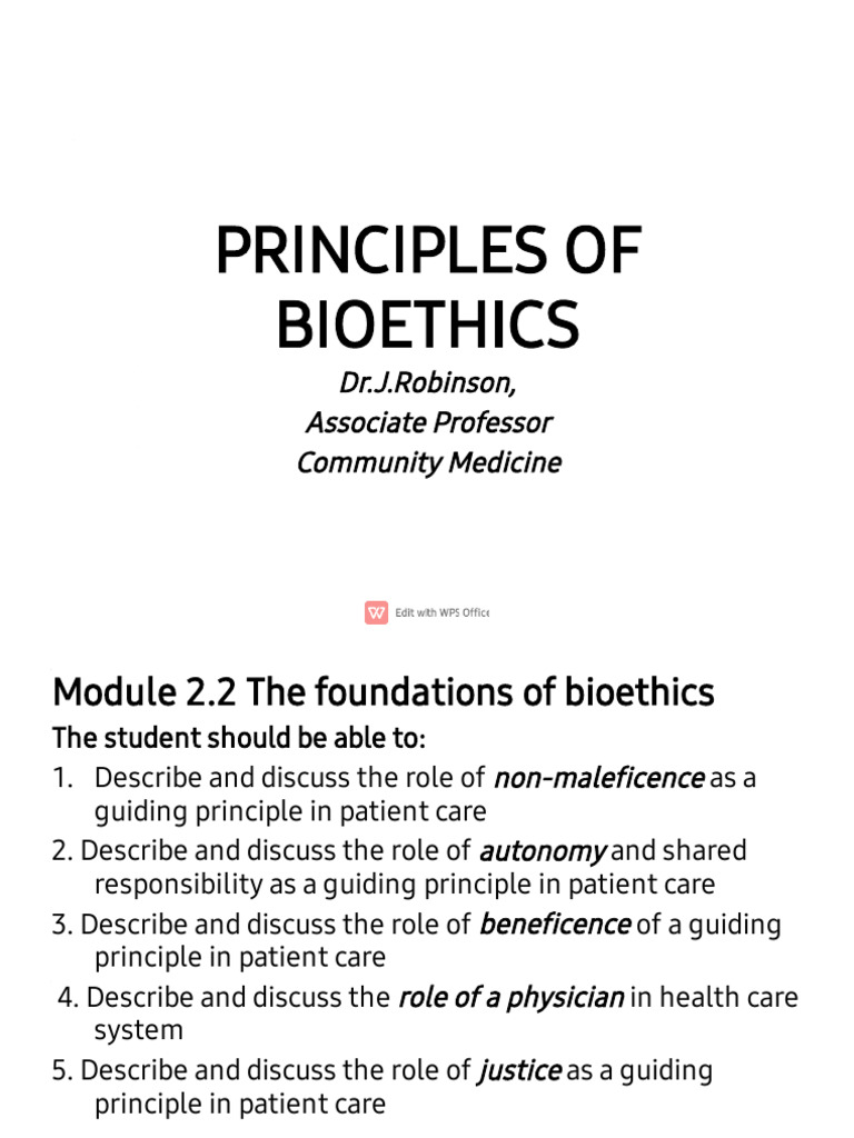 Principles of BioEthics-AETCOM | PDF