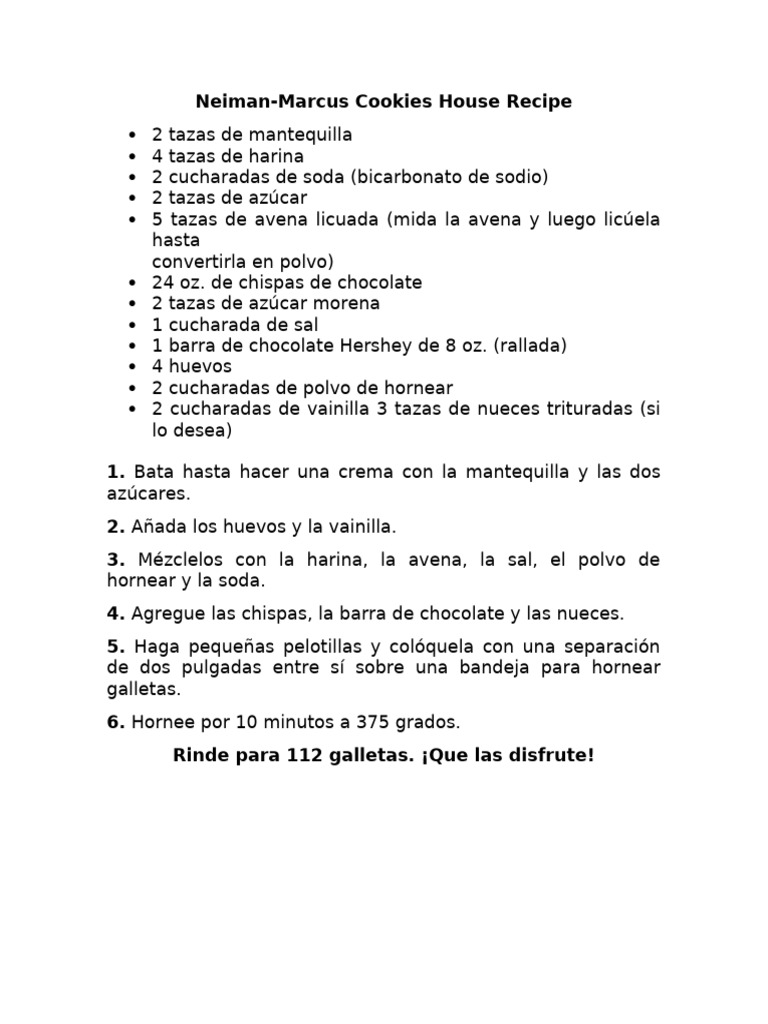 Galletas Neiman Marcus | PDF