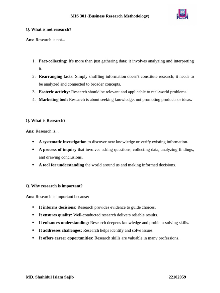 MIS 301 - Notes (CH - 1& 2) | PDF