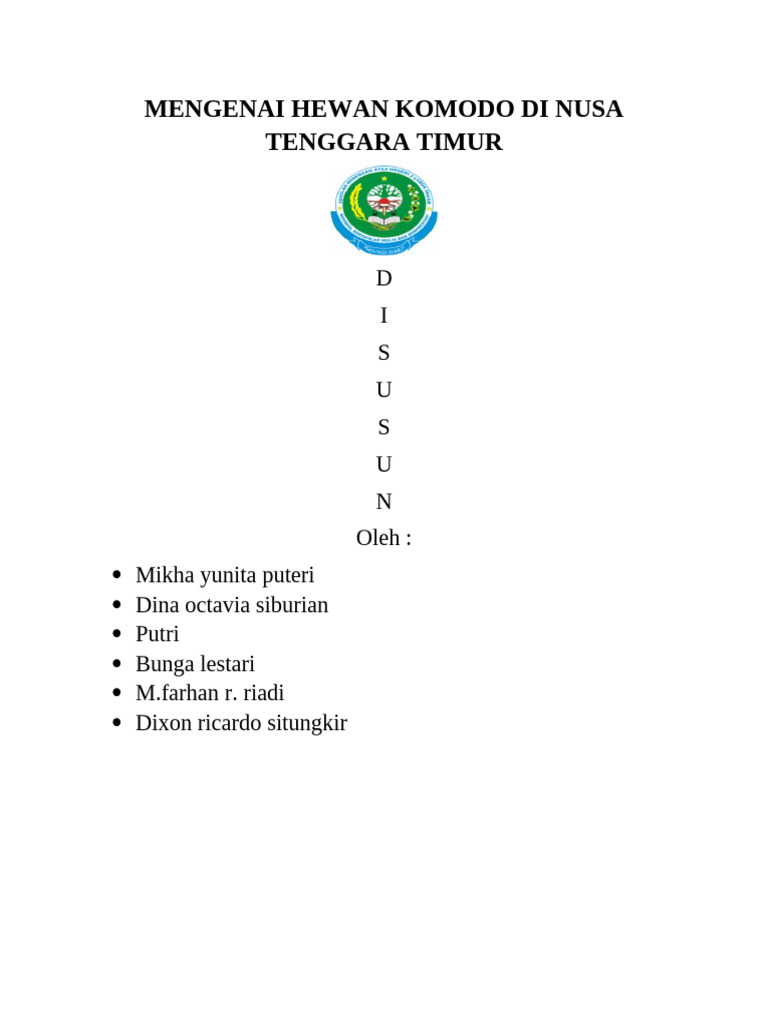 Mengenai Hewan Komodo Di Nusa Tenggara Timur Pdf