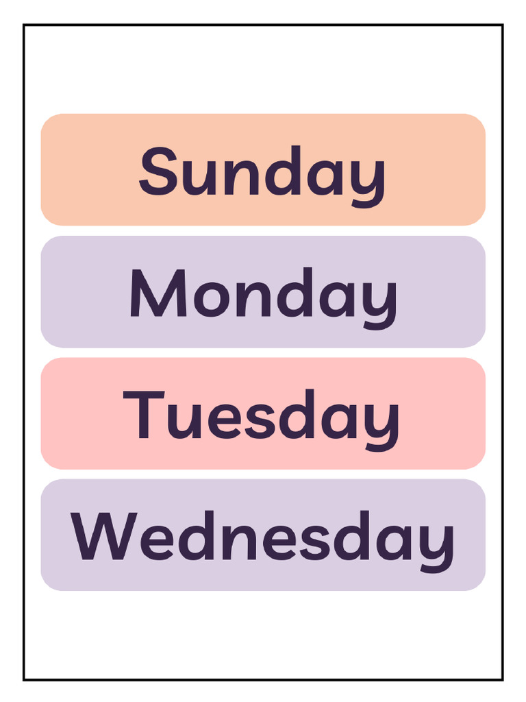 Days of The Week | PDF