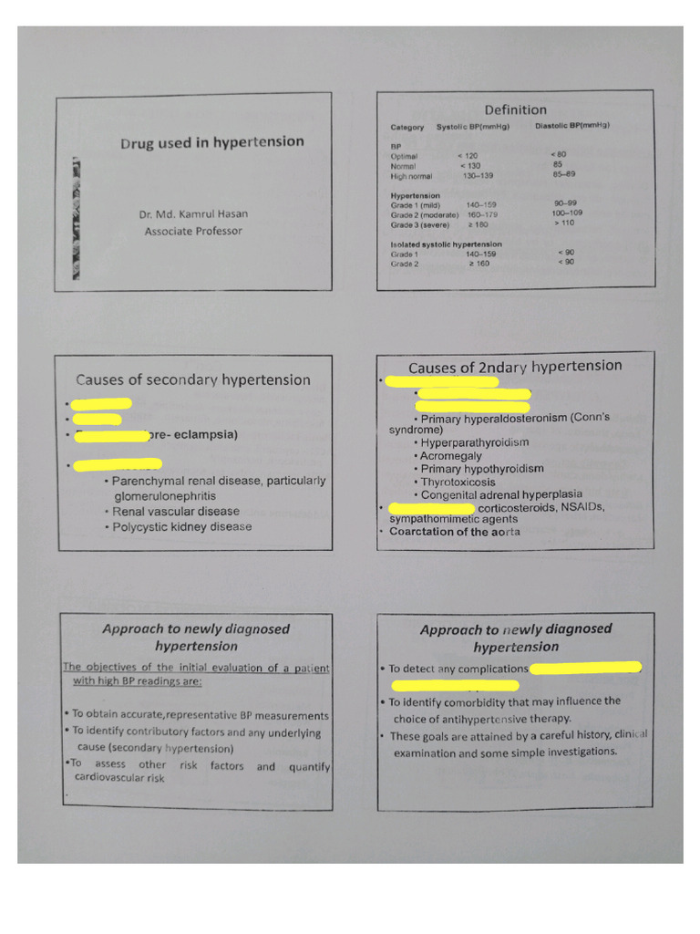 Drugs in HTN (Kamrul Sir) | PDF