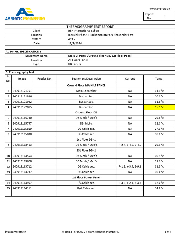 Thermography Report (55 | PDF