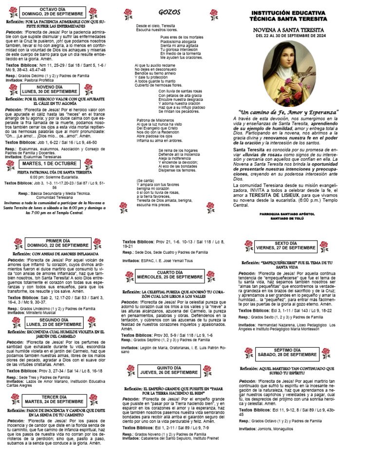 2024_Novena a Santa Teresita_Plegable | PDF