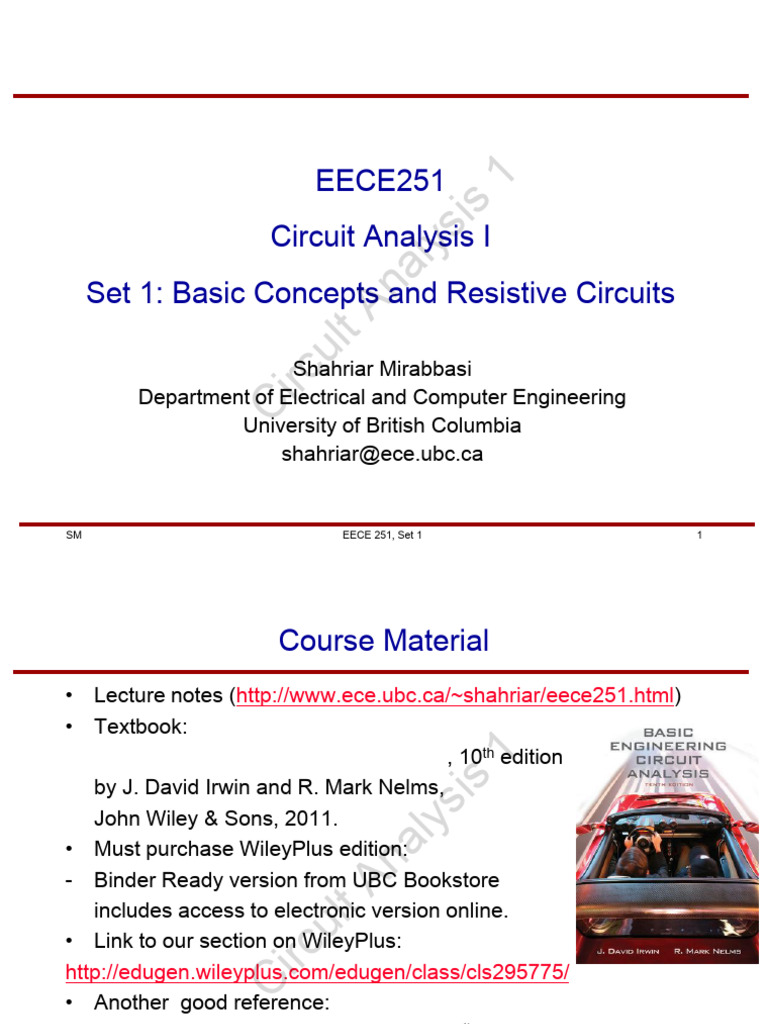 EECE 251 Lecture 1 Part 1 | PDF