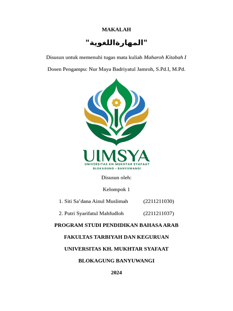 MAKALAH Maharah Kitabah | PDF