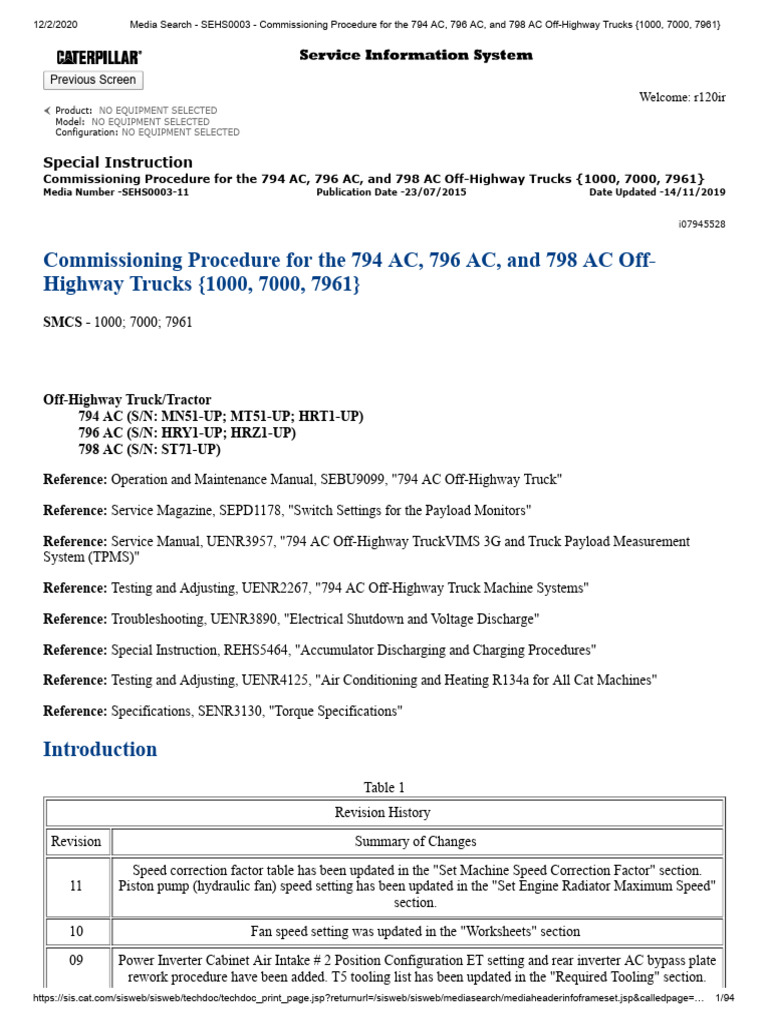 Commissioning Guide for 794/796 AC Trucks | PDF | Alternating Current ...