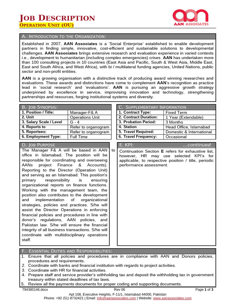 MAM JD - AAN OPSManagerF&AR1 | PDF